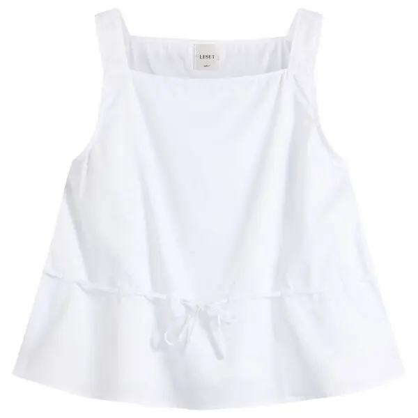 LESET Yoko Drawstring Tank Top - White