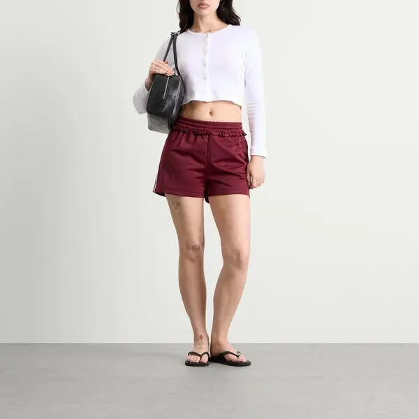 Adidas Pleated Firebird Shorts - Shadow Red