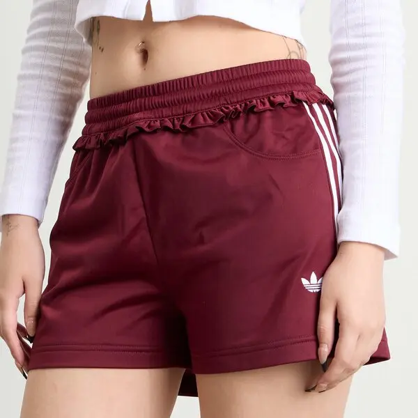 Adidas Pleated Firebird Shorts - Shadow Red
