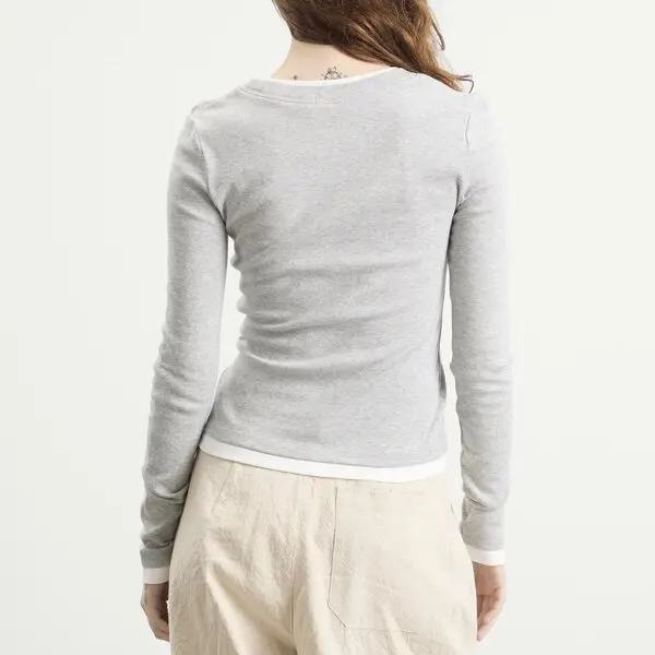 ST. AGNI Organic Cotton Layered Long Sleeve Top