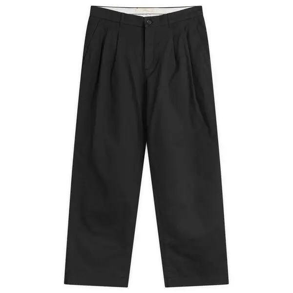 Norse Projects Hestur Relaxed Twill Pleated Trousers - Black