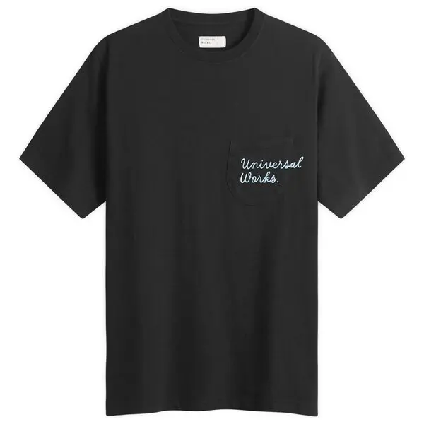 Universal Works Script Logo Pocket T-shirt - Black