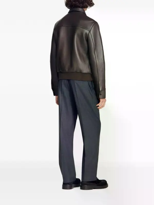 Sandro Lambskin Zip-up Jacket