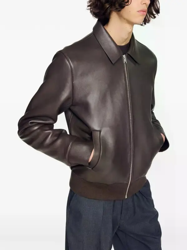 Sandro Lambskin Zip-up Jacket
