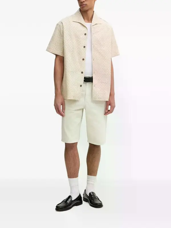 Drole De Monsieur Geometric-pattern Camp-collar Shirt - Neutrals