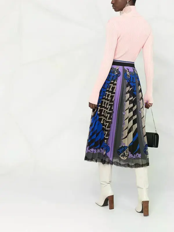 Emilio Pucci Pleated Abstract-print Skirt