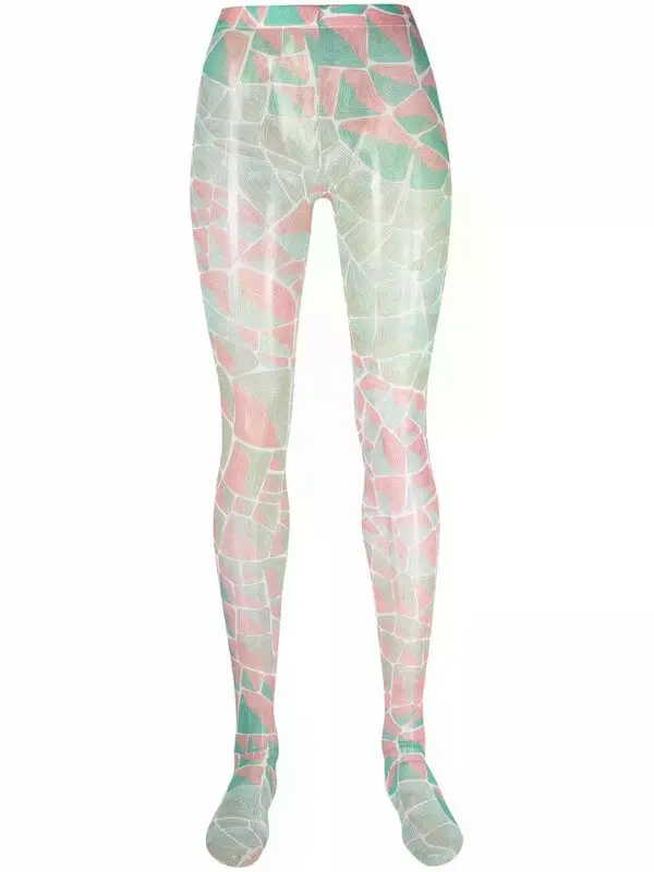 Emilio Pucci Tartuca-print Tights - Blue