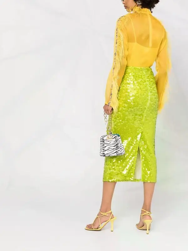 Emilio Pucci Feather-trim Silk Blouse