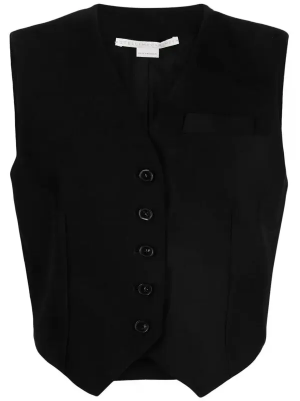 Stella McCartney Sleeveless Virgin Wool Waistcoat - Black
