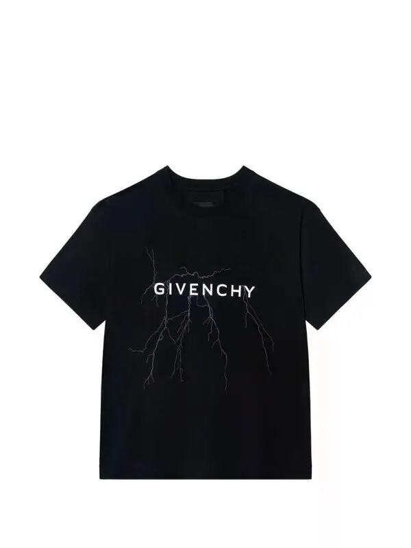 Givenchy Lightning-print Logo-print T-shirt - Black