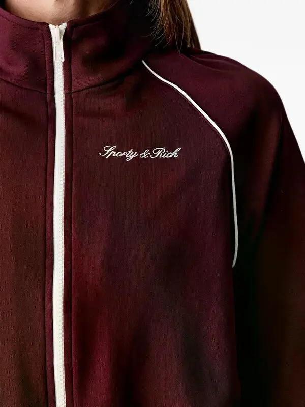 SPORTY & RICH Logo-embroidered Piped Track Jacket