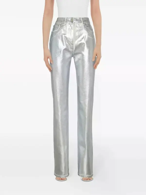 FERRAGAMO Laminated-finish Straight-leg Trousers