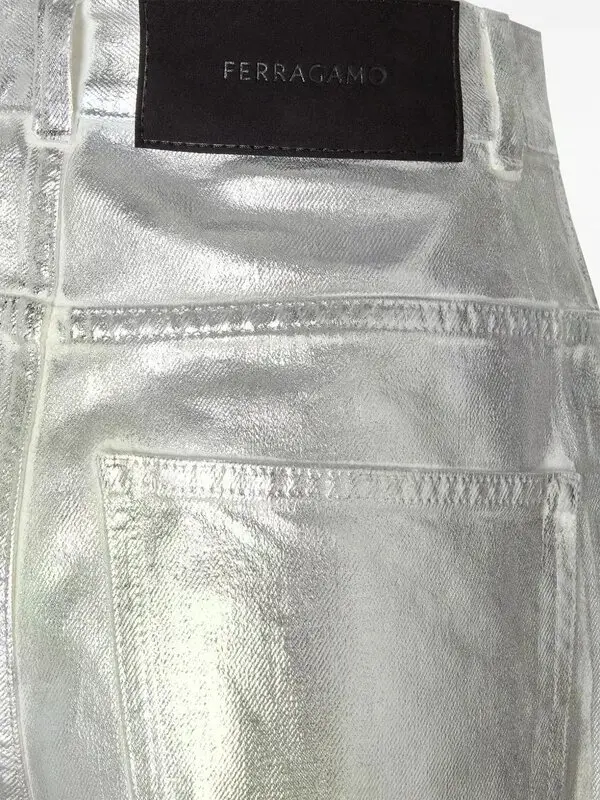 FERRAGAMO Laminated-finish Straight-leg Trousers