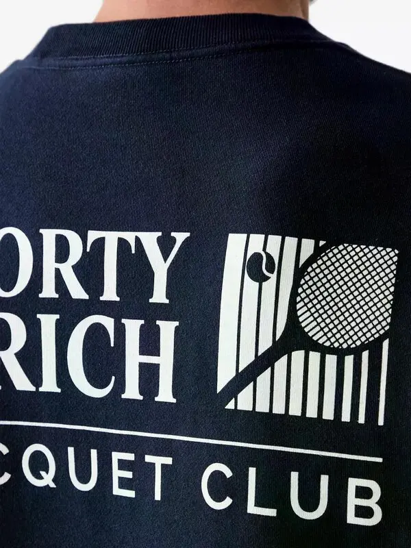 SPORTY & RICH Logo Print Crew Neck Sweatshirt