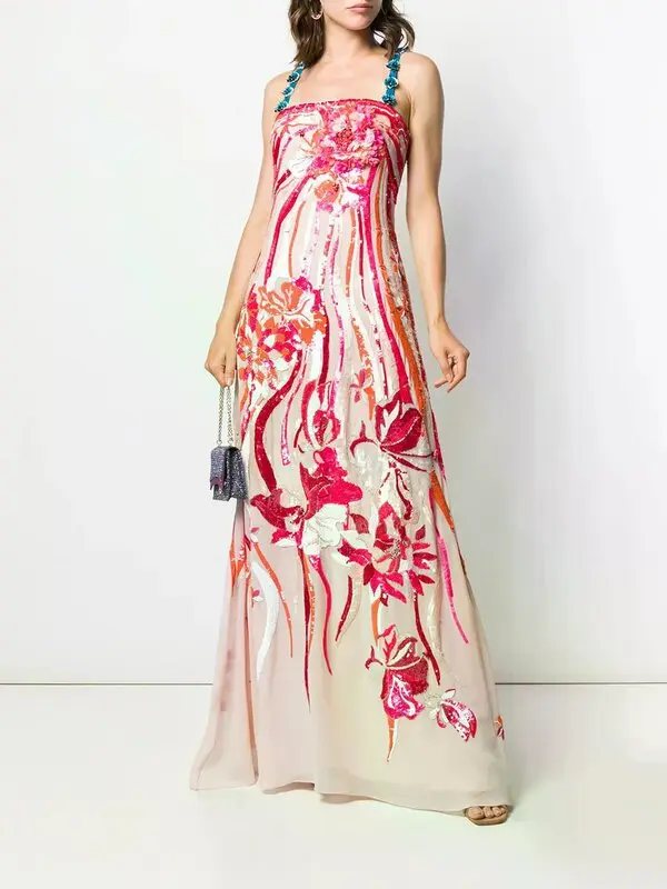 Emilio Pucci Sequined Floral Appliqué Dress