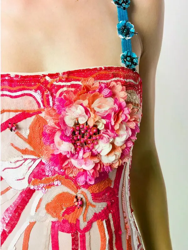Emilio Pucci Sequined Floral Appliqué Dress