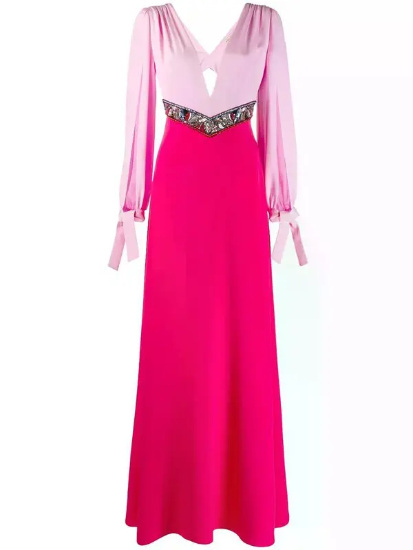 Emilio Pucci Sequin Embellished Colour Block Dress - Pink