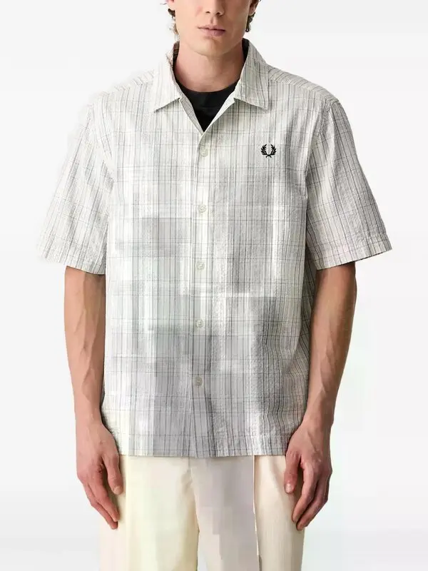 Fred Perry Check-print Short-sleeve Shirt - Neutrals