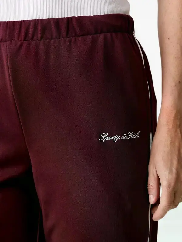 SPORTY & RICH Side Stripe Track Pants - Red