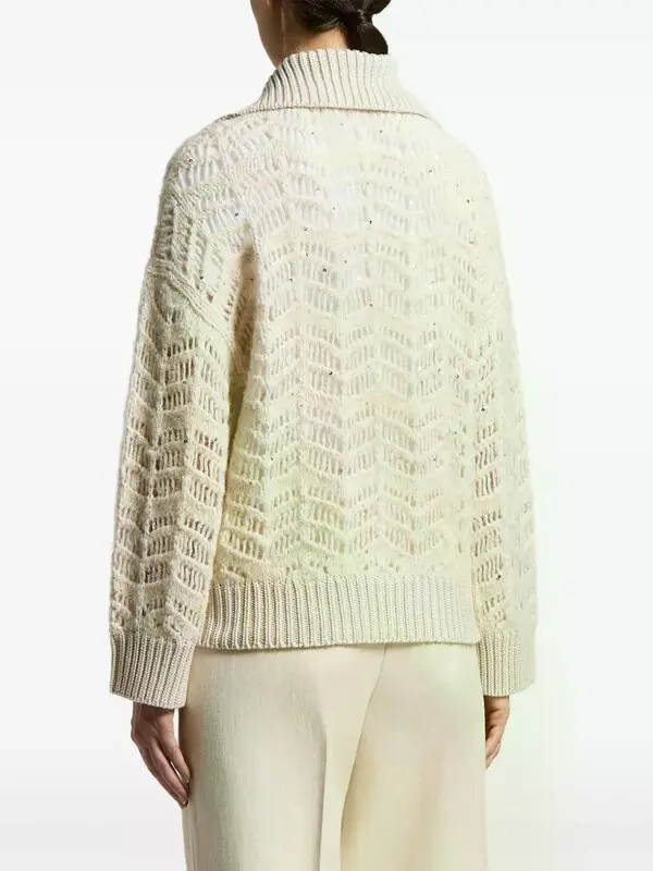 Peserico Open-knit Sequin Embellished Cardigan