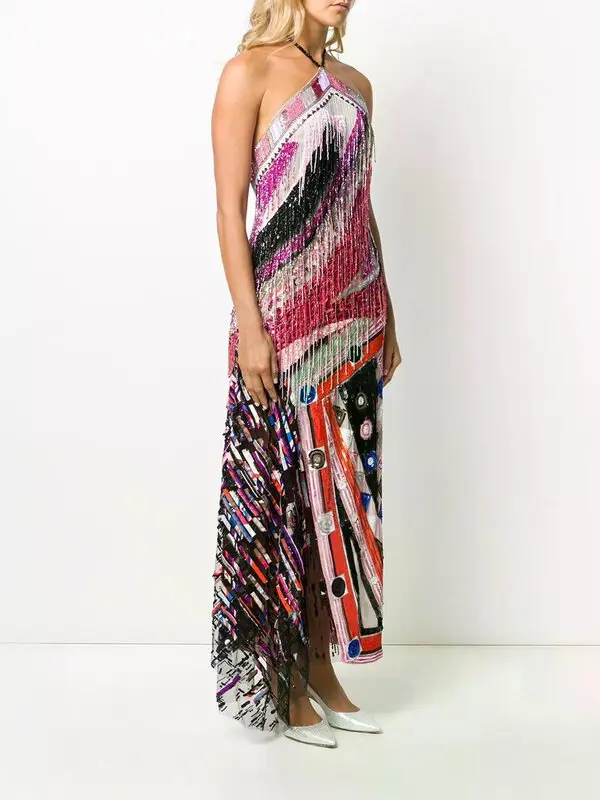 Emilio Pucci Fringed Vivara Long Dress