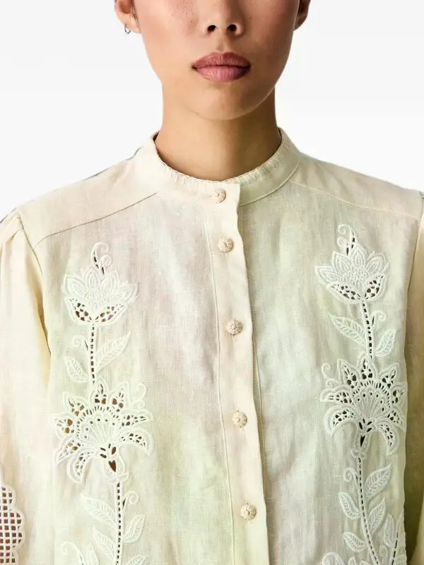 Farm Rio Fringed Broderie Anglaise Shirt