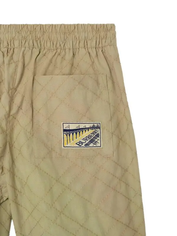 Burberry Check Embroidered Cotton Shorts