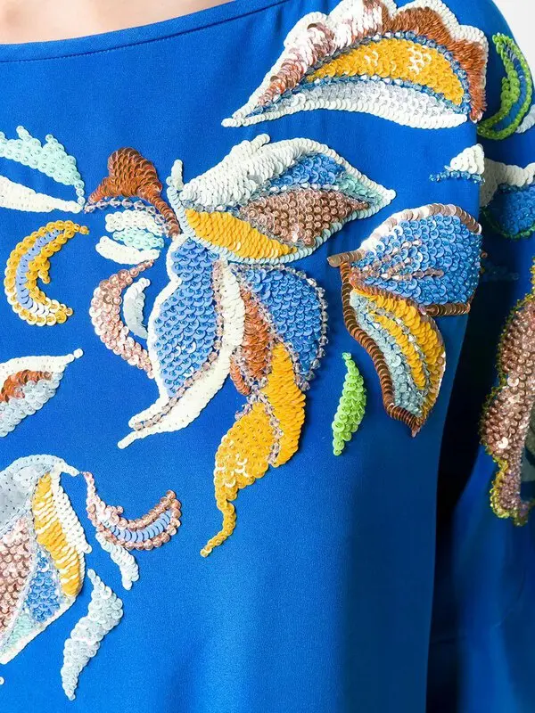 Emilio Pucci Floral Embroidered Silk Kaftan Dress