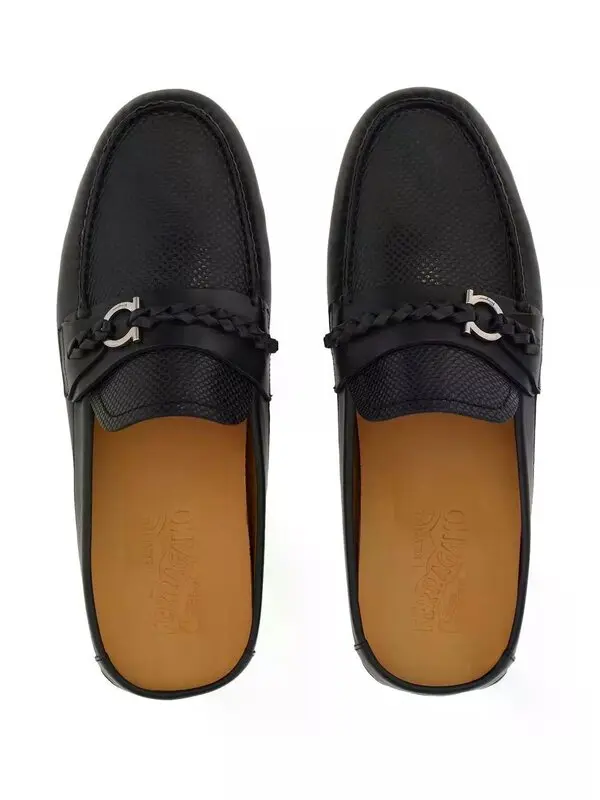 FERRAGAMO Gancini-plaque Driving Mules