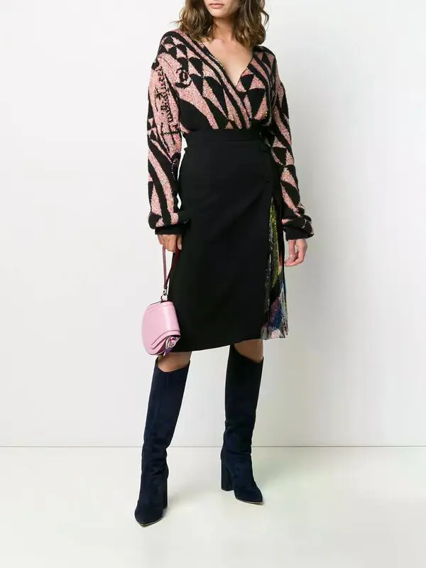 Emilio Pucci Sequin Pleat Detail Skirt - Black