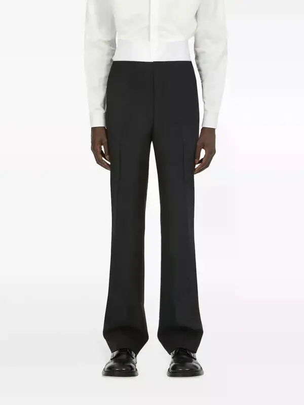 FERRAGAMO Silk-insert Pressed-crease Tailored Trousers