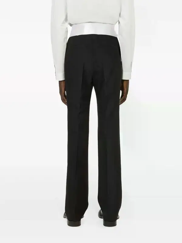 FERRAGAMO Silk-insert Pressed-crease Tailored Trousers