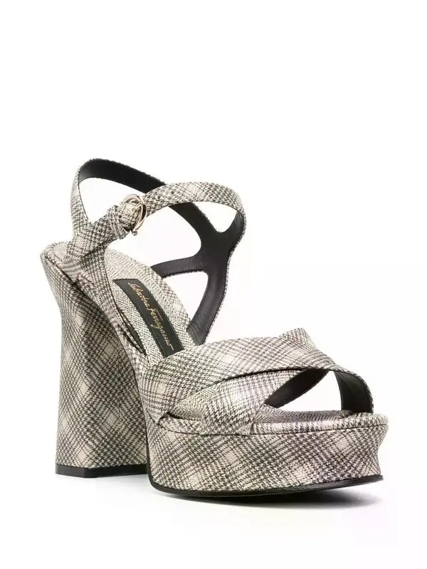 FERRAGAMO Sonya Checked 120mm Sandals