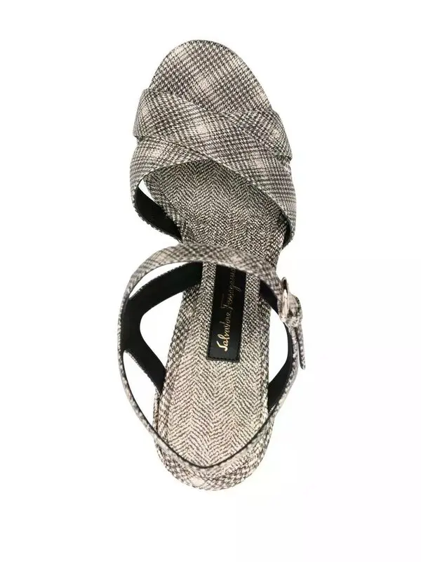 FERRAGAMO Sonya Checked 120mm Sandals