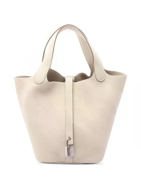 Hermès 2026 Pm Picotin Lock Leather Tote Bag - Neutrals
