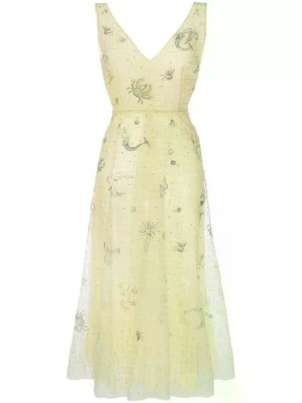 Emilio Pucci Capri Print A-line Midi Dress - Yellow