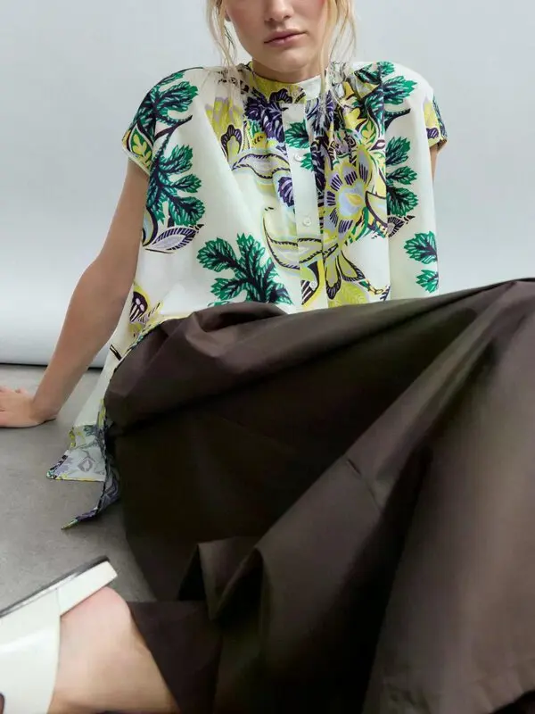 PSOPHIA Sun-kissed Marigold Meadow Floral Blouse