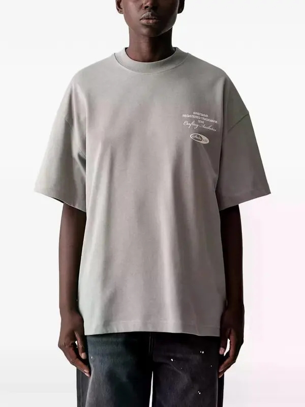 WRSTBHVR Logo-print Drop-shoulder T-shirt - Grey