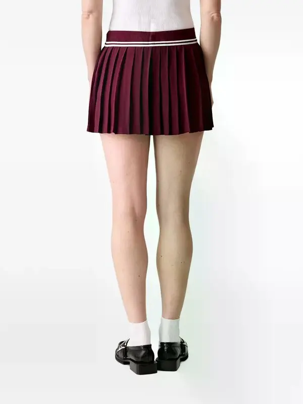 Sporty & Rich Abigail Pleated Logo-embroidered Mini Skirt