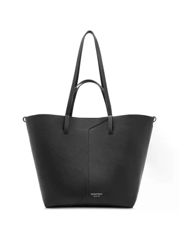 Emporio Armani 1981 Logo-print Pebbled-leather Tote Bag
