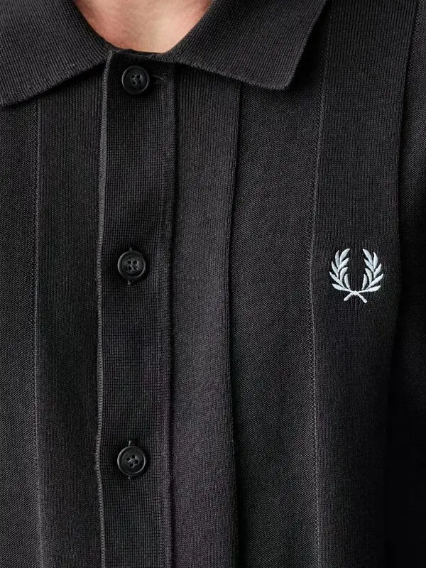 Fred Perry Vertical-ribbed Embroidered-logo Shirt