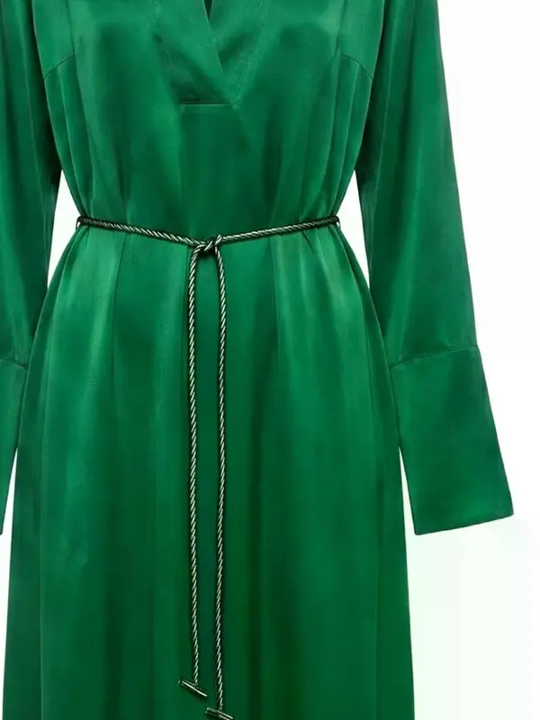 DANAME Belted V-neck Midi Dress