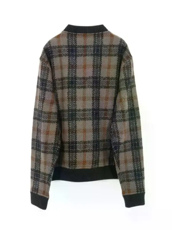 Hermès Check Pattern Quarter-zip Sweater
