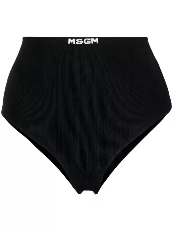 MSGM Knitted Logo Waistband Briefs - Black