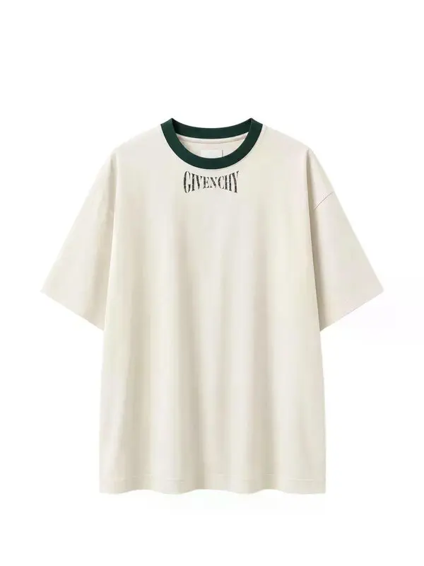 Givenchy Logo-print Ringer T-shirt - Neutrals
