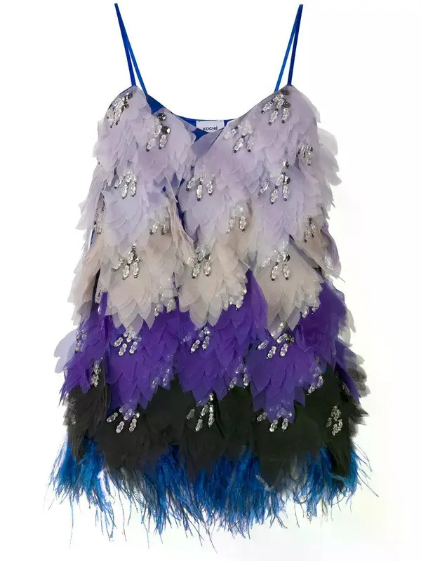 Emilio Pucci Feather-detail Strappy Top - Blue