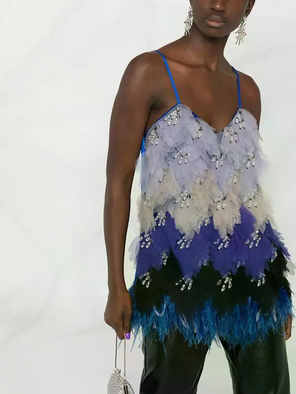 Emilio Pucci Feather-detail Strappy Top