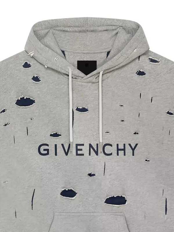 Givenchy Distressed Logo-print Hoodie
