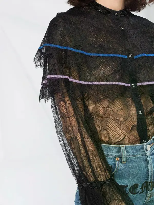 Emilio Pucci X Koché Ruffle-detail Lace Blouse