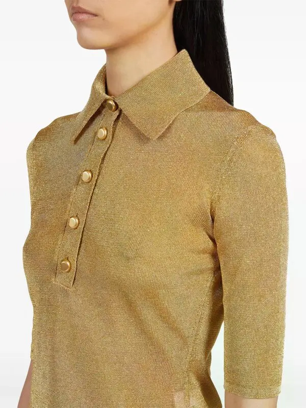 FERRAGAMO Straight-point Collar Cotton-blend Top